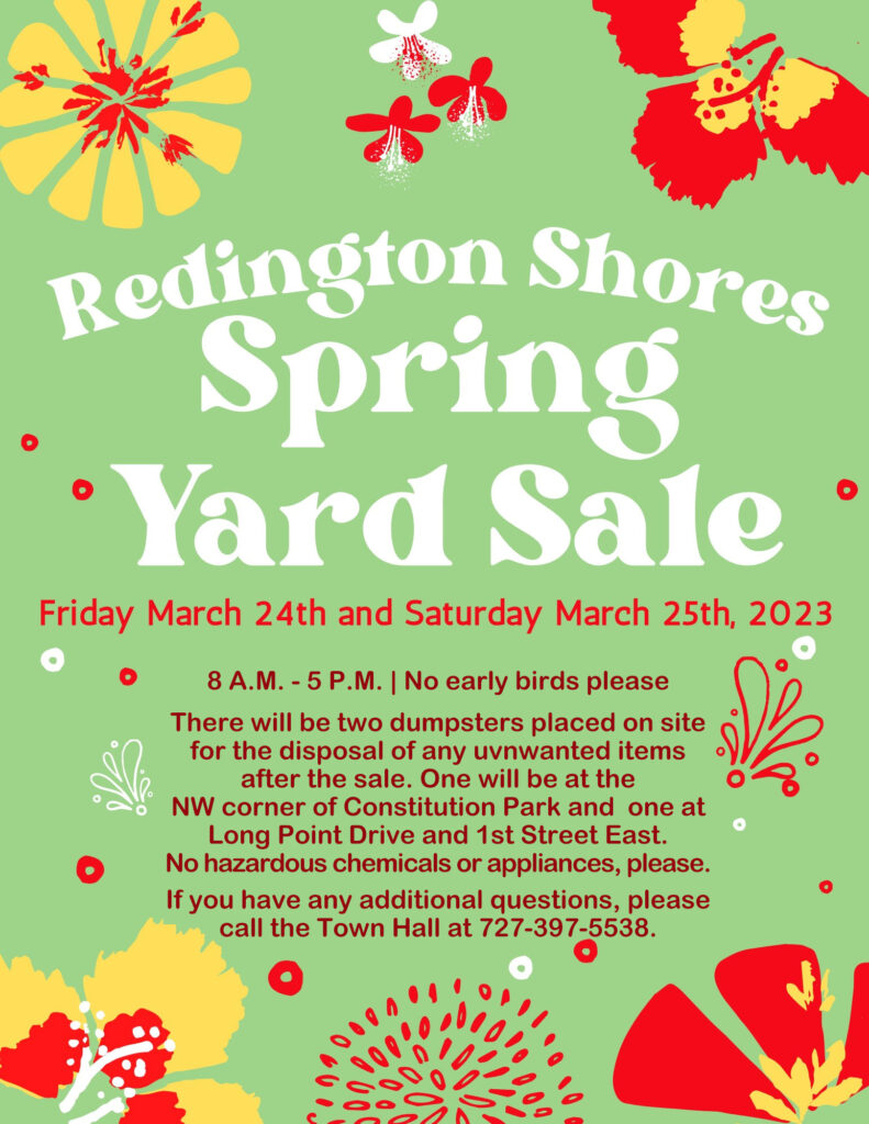 Spring Yard Sale - Town of Redington Shores